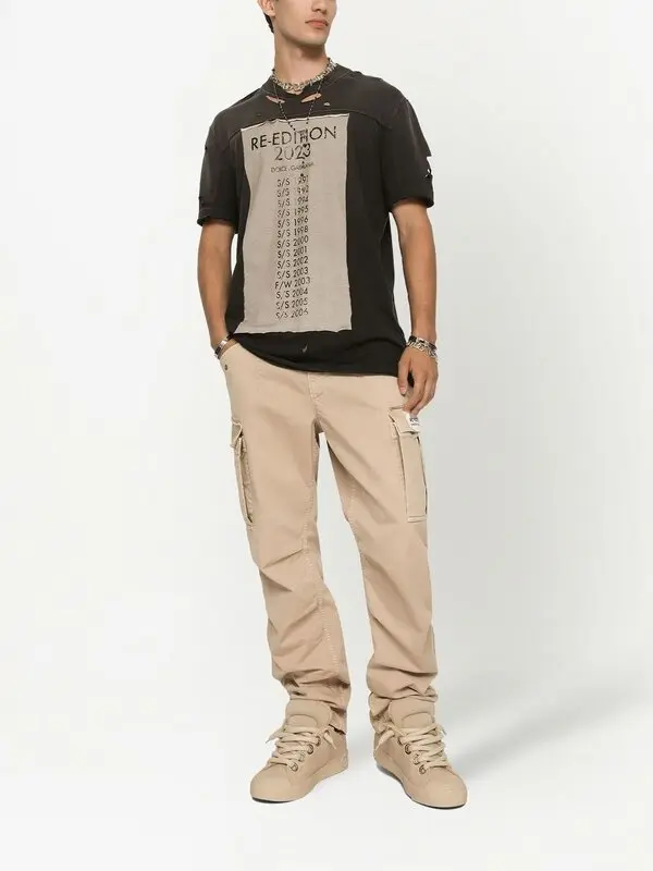 Dolce & Gabbana Logo-patch Cotton Cargo Pants - Neutrals