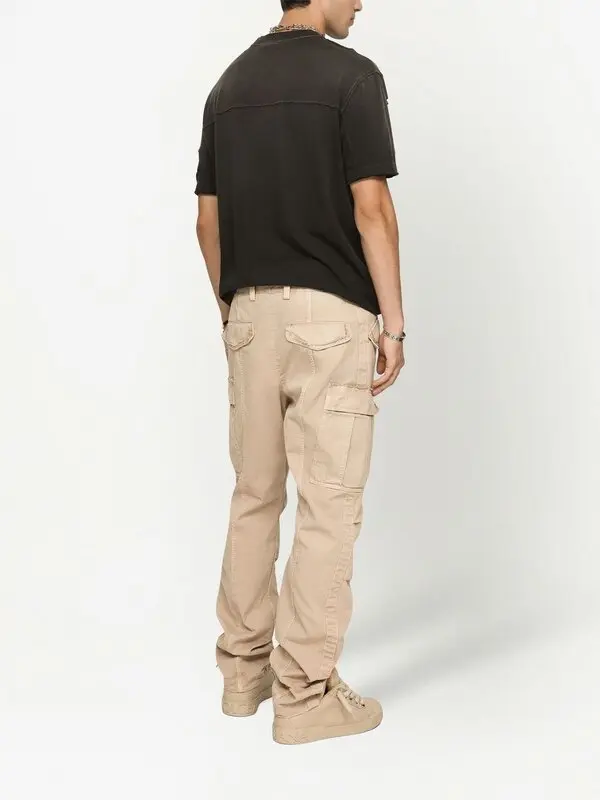 Dolce & Gabbana Logo-patch Cotton Cargo Pants - Neutrals