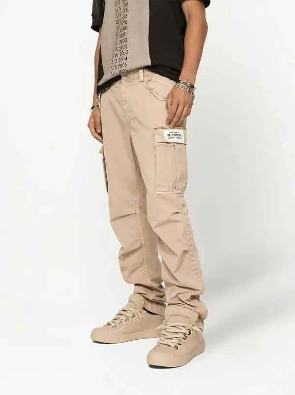 Dolce & Gabbana Logo-patch Cotton Cargo Pants - Neutrals