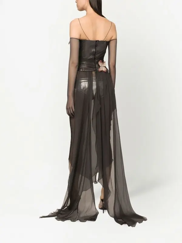 Dolce & Gabbana Butterfly-Print Chiffon Maxi Dress In Grey - 36% Off |  Editorialist