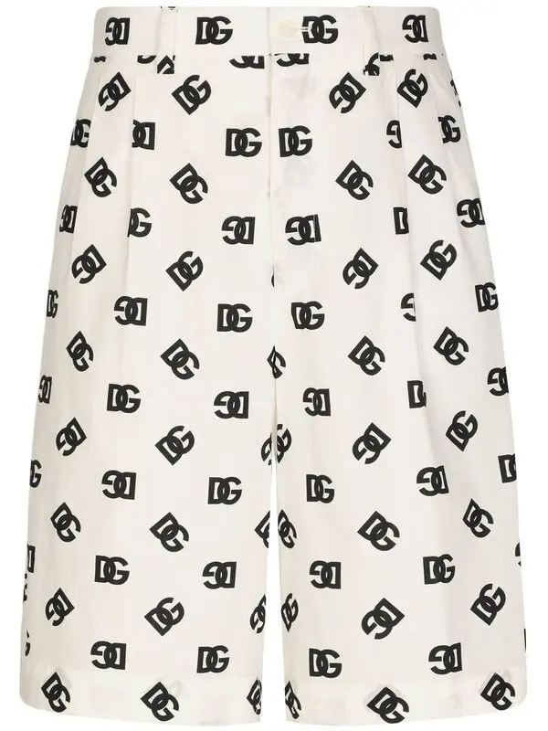 Dolce & Gabbana Monogram Poplin Shorts - White