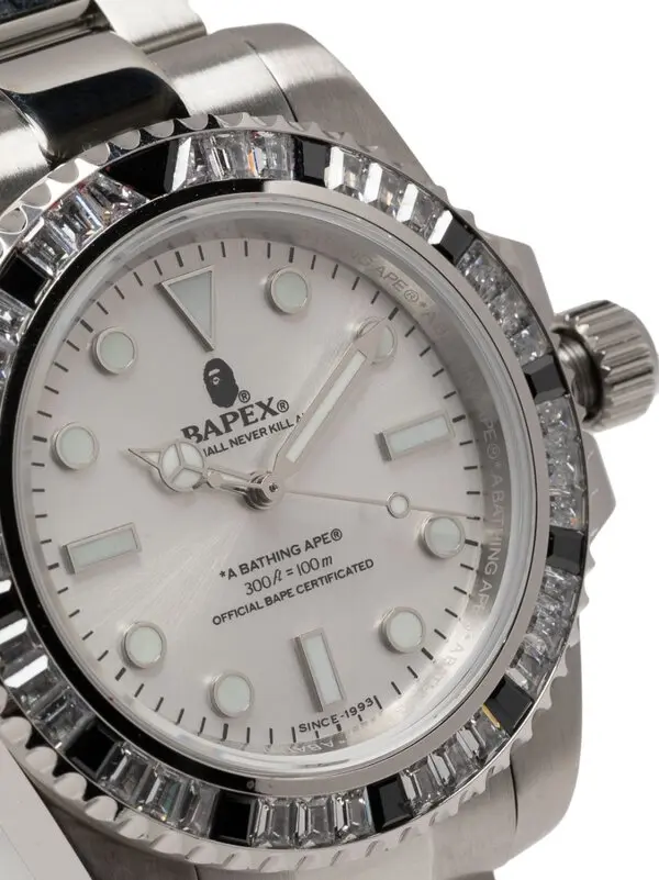 A Bathing Ape® Type 1 Bapex® Crystal Stone 40mm - Silver