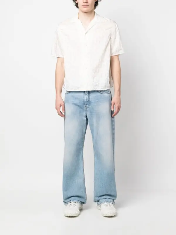 Sunnei Monogram Short-sleeve Shirt - Neutrals