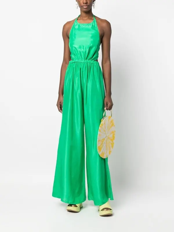 FORTE_FORTE Silk Halterneck Wide-leg Jumpsuit