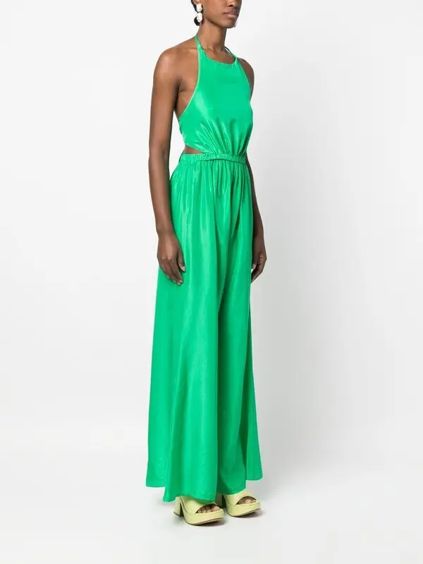 FORTE_FORTE Silk Halterneck Wide-leg Jumpsuit