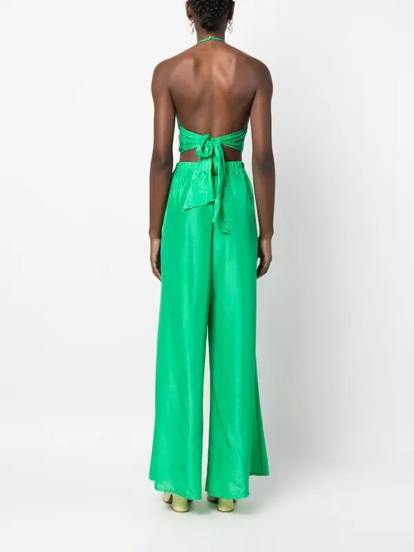 FORTE_FORTE Silk Halterneck Wide-leg Jumpsuit