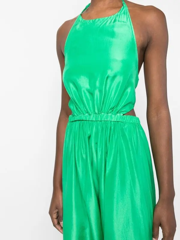 FORTE_FORTE Silk Halterneck Wide-leg Jumpsuit
