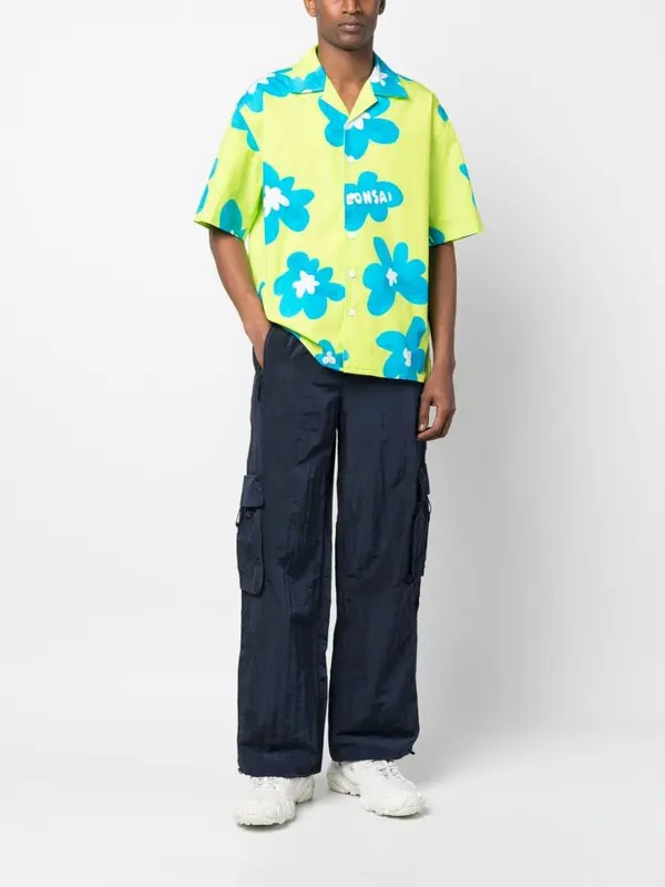 BONSAI Floral-print Cotton Shirt - Green