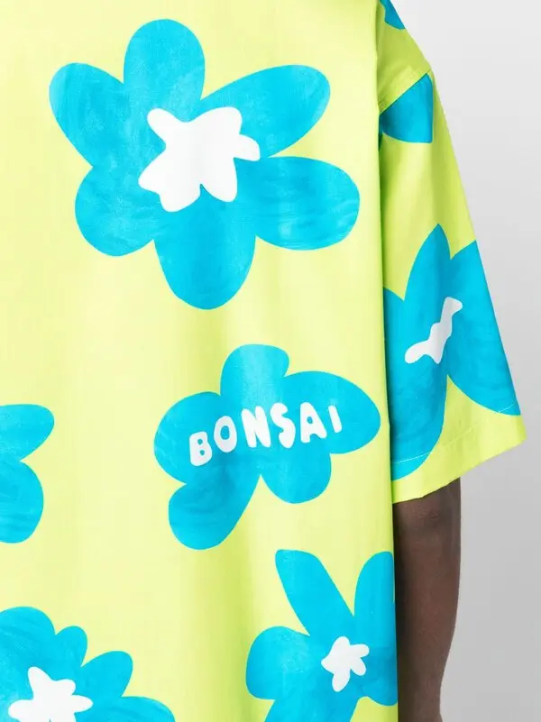 BONSAI Floral-print Cotton Shirt - Green