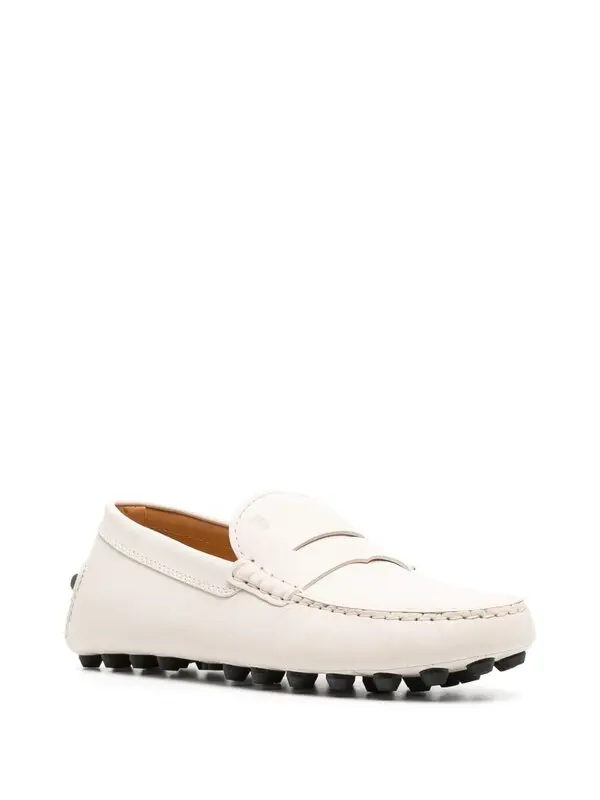 TOD'S Penny-slot Leather Loafers - Neutrals