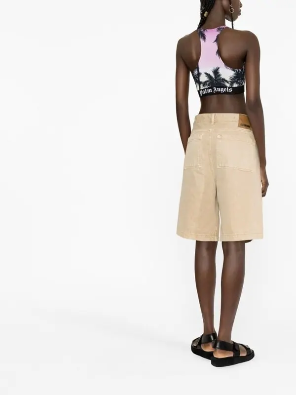 Palm Angels Palm Tree-print Crop Top