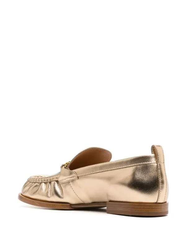 TOD'S Metallic Leather Loafers