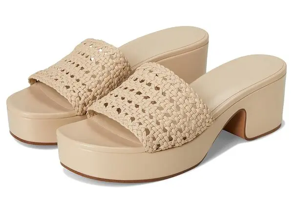 Vince Margo Woven Leather Platform Sandals - Beige
