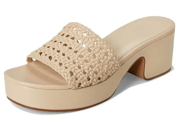 Vince Margo Woven Leather Platform Sandals - Beige