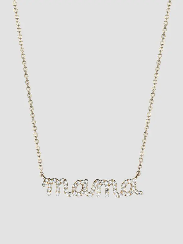 SYDNEY EVAN 14k Yellow & Diamond Mama Necklace