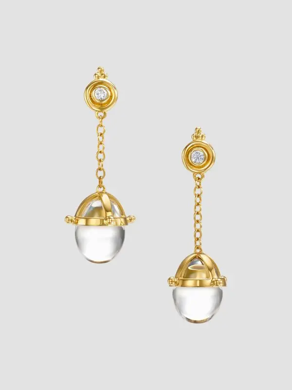 Temple St. Clair Florence86 18k Yellow Crystal & 0.12 Tcw Diamond Drop Earrings