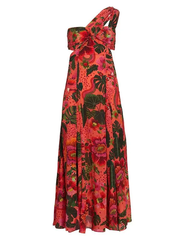 orange blooming garden maxi dress Cambri Orange Floral Chiffon Maxi Dress