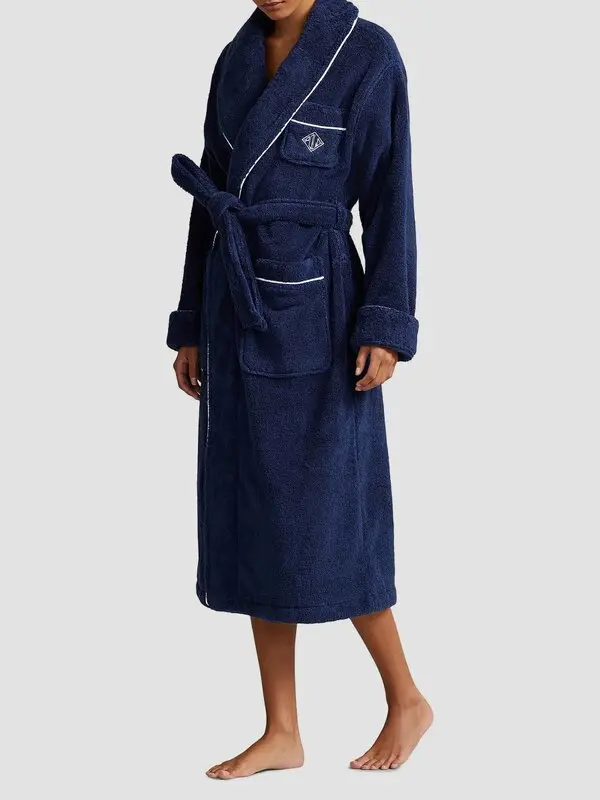Polo Ralph Lauren Essentials Cotton Robe - Navy