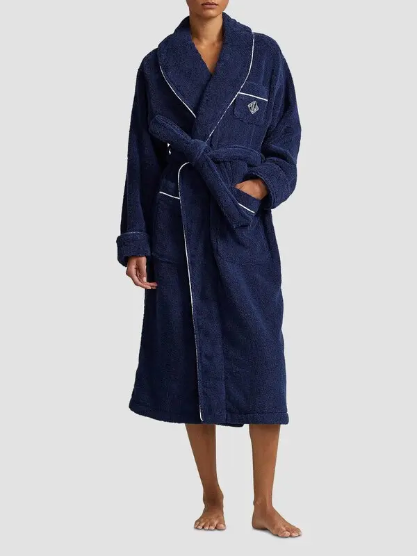 Polo Ralph Lauren Essentials Cotton Robe - Navy