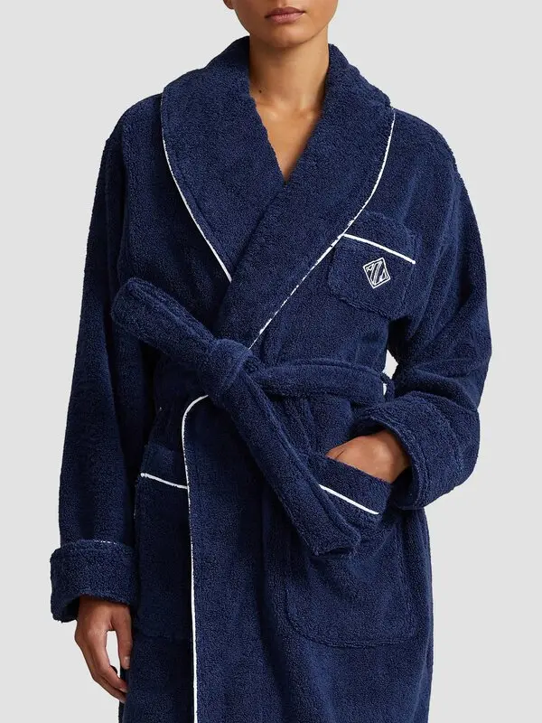 Polo Ralph Lauren Essentials Cotton Robe - Navy