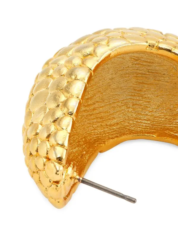 KENNETH JAY LANE Scaly Textured 22k -plated Hoop Earrings