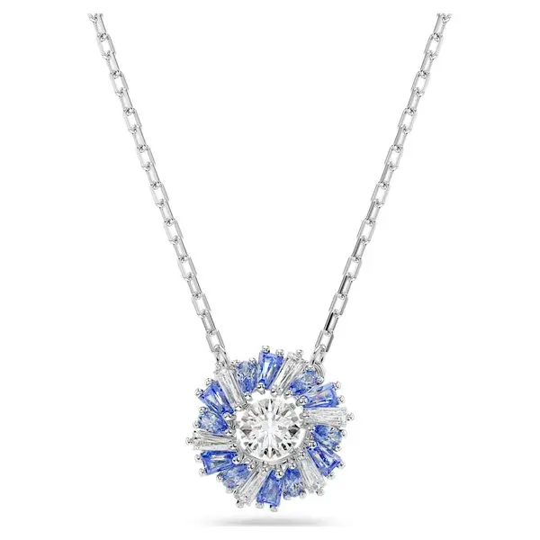 SWAROVSKI Idyllia Pendant Necklace With Floral Crystal Motif - Blue
