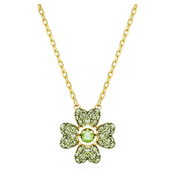 SWAROVSKI Idyllia Pendant Necklace With Floral Crystal Motif - Green