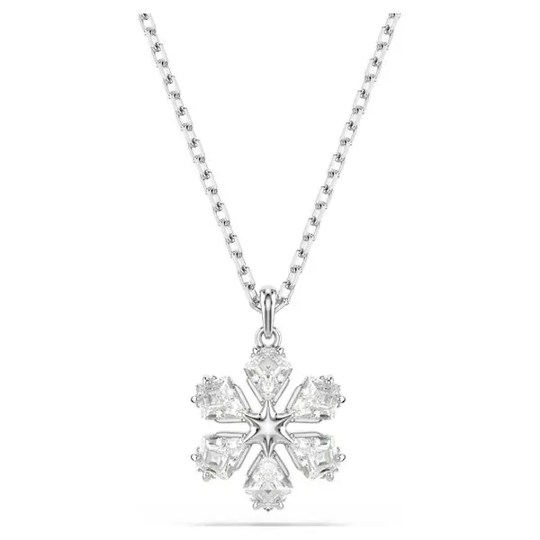 SWAROVSKI Idyllia Pendant Necklace With Floral Crystal Motif - White