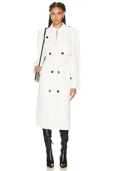 TOM FORD Twill Trench Coat In White
