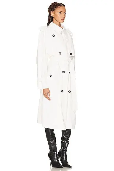 TOM FORD Twill Trench Coat In White