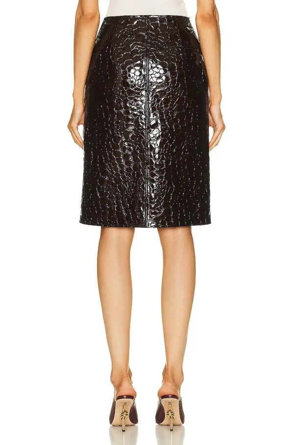 Bottega Veneta Embossed Leather Skirt