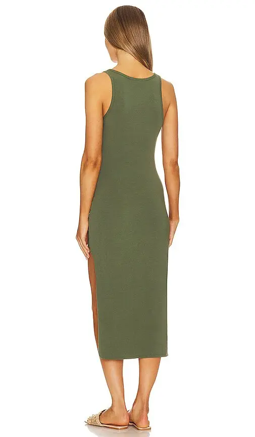 BOBI Faux Wrap Dress With Ruched Detail