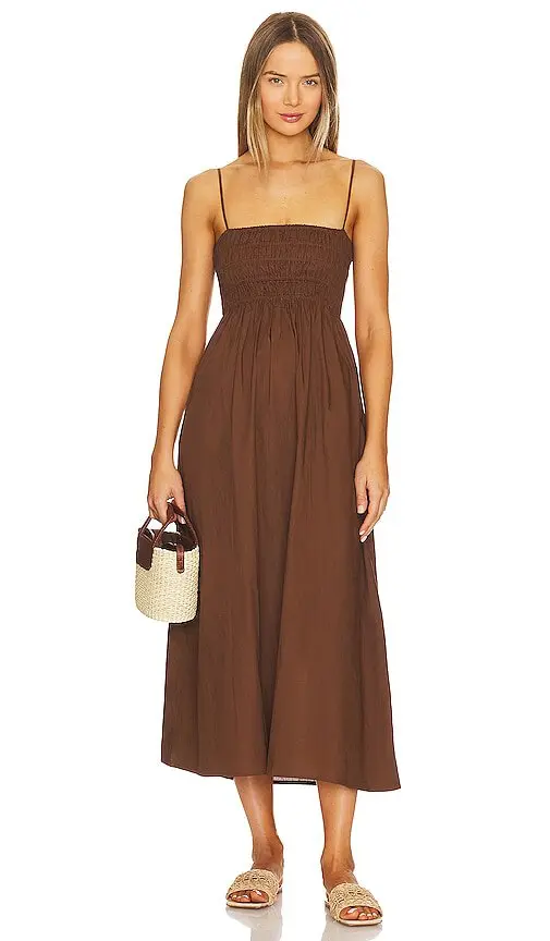 knee length dresses for ladies Faithfull Madella Midi Dress Plain Black