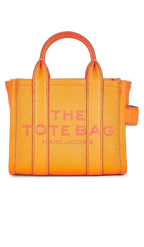 Marc Jacobs Leather Mini Tote Bag In Orange - Scorched | Editorialist