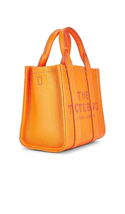 Marc Jacobs Leather Mini Tote Bag In Orange - Scorched | Editorialist