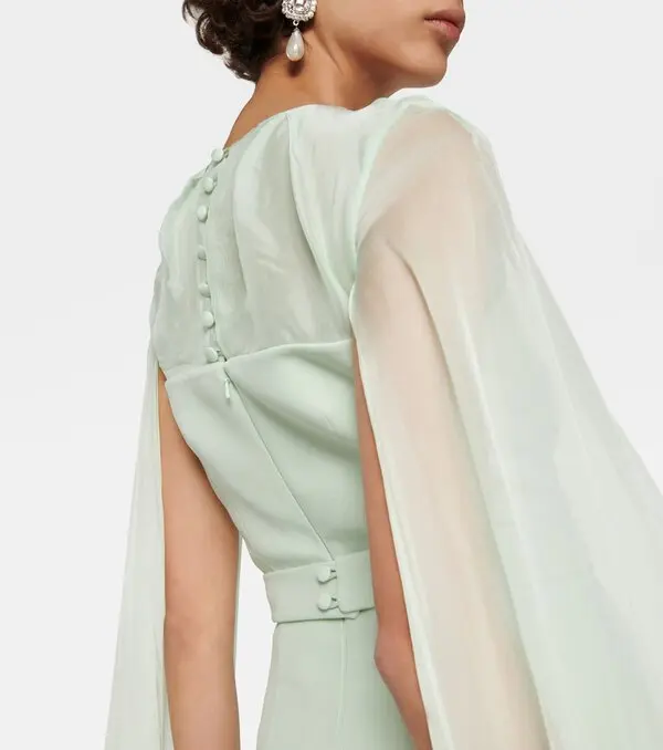 Safiyaa Gloria Silk And Crêpe Gown