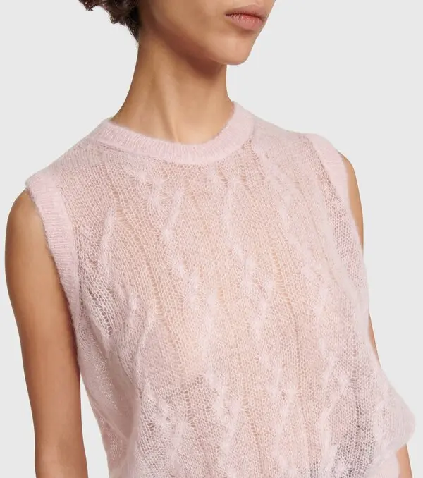 Amiri Openwork Alpaca And Mohair-blend Vest