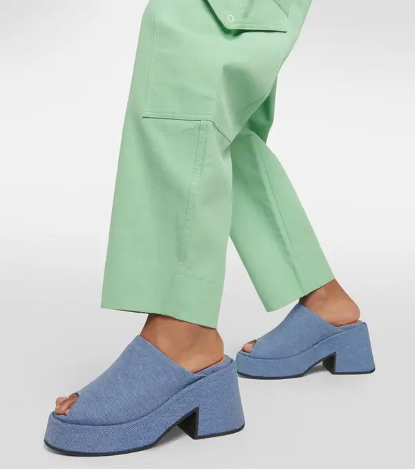 GANNI Platform Denim Mules