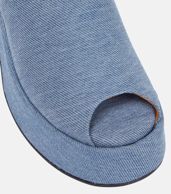 GANNI Platform Denim Mules