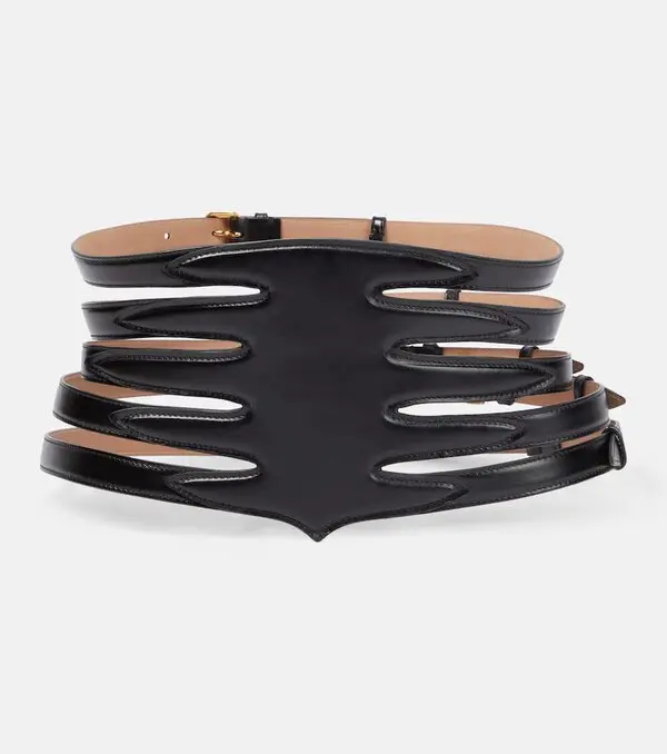 Alaïa Multi Slim Leather Belt - Black
