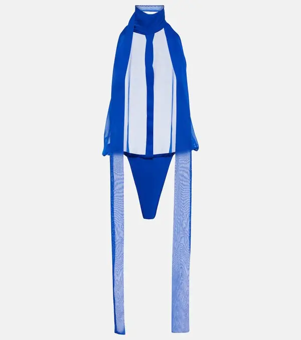 LAQUAN SMITH Tie-neck Bodysuit