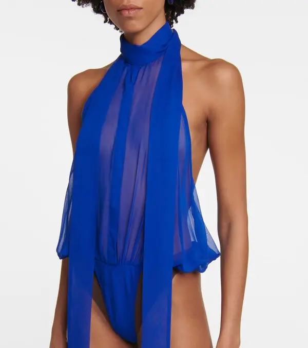 LAQUAN SMITH Tie-neck Bodysuit
