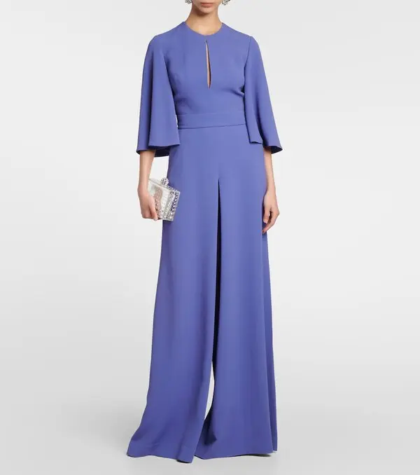Elie Saab Crêpe Jumpsuit - Blue