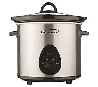 BRENTWOOD 3-qt. 170-watt Stainless Steel Slow C Oker - Silver