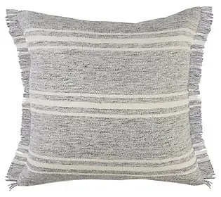 OX BAY TRADING CO. Ox Bay Farmhouse Triple Stripe Throw Pillow Wit H Fringe - One-color