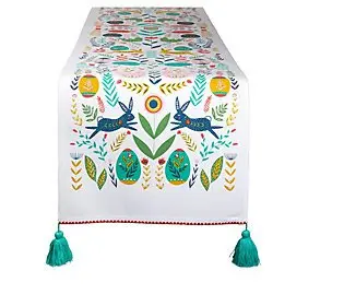 DESIGN IMPORTS 14 X 72 Easter Folk Garden Table Runner - One-color