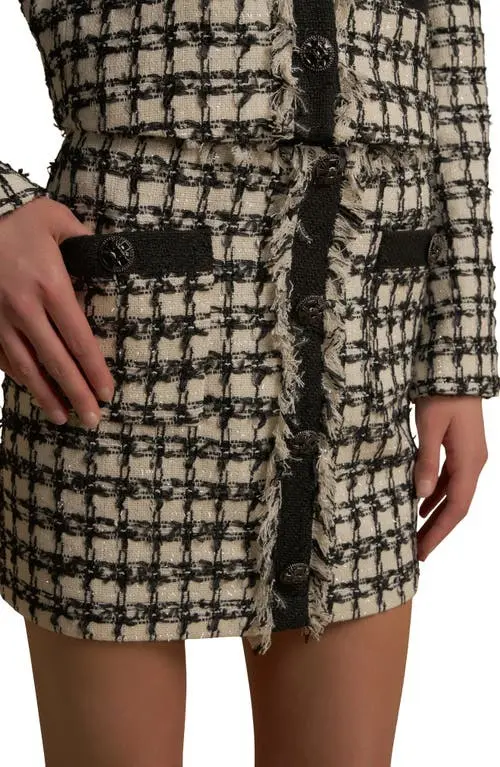 Endless Rose Fringe Tweed Mini Skirt