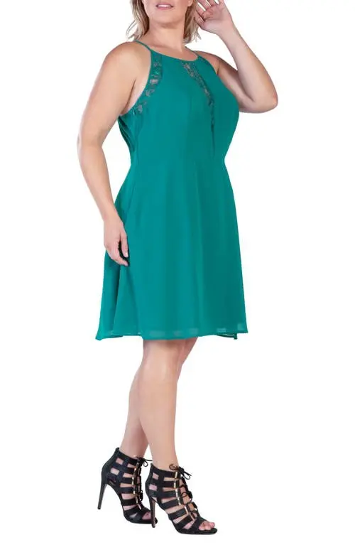 STANDARDS & PRACTICES Lace Keyhole Fit & Flare Dress