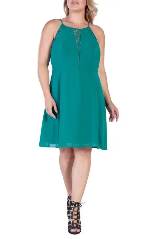 STANDARDS & PRACTICES Lace Keyhole Fit & Flare Dress