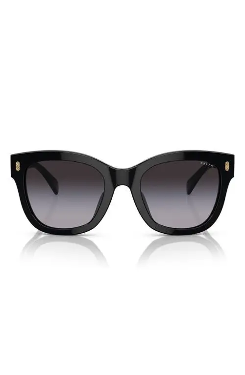Ralph Lauren 52mm Oval Sunglasses - Shiny Black/gradient Grey
